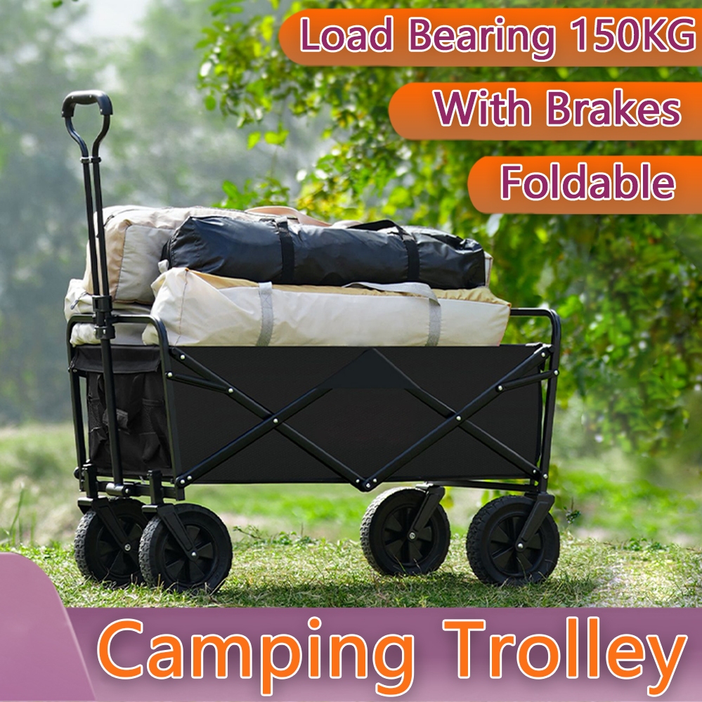 150KG Wagon Trolley 150L Foldable Camping Trolley Outdoor Shopping ...