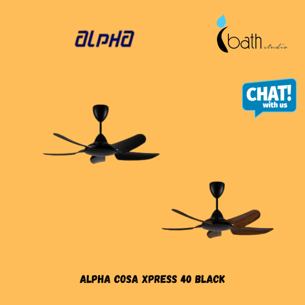 Alpha Cosa Xpress 40 Black Ceiling Fan | Shopee Malaysia