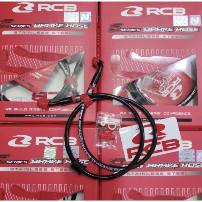 RCB BRAKE HOSE S-SERIES STAINLESS STEEL [ TITANIUM / SILVER ] 550MM ...