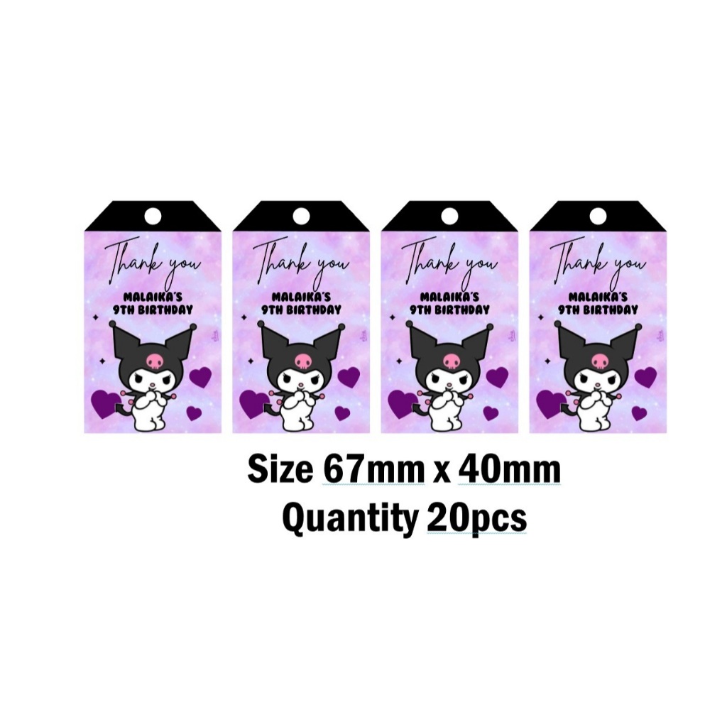 KUROMI birthday party sticker thank you tag | Shopee Malaysia