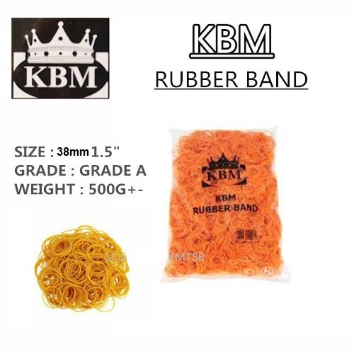 KBM 1.5" 38mm Rubber Band / Getah Gelang 500g / Yellow Pure Rubber Band ...