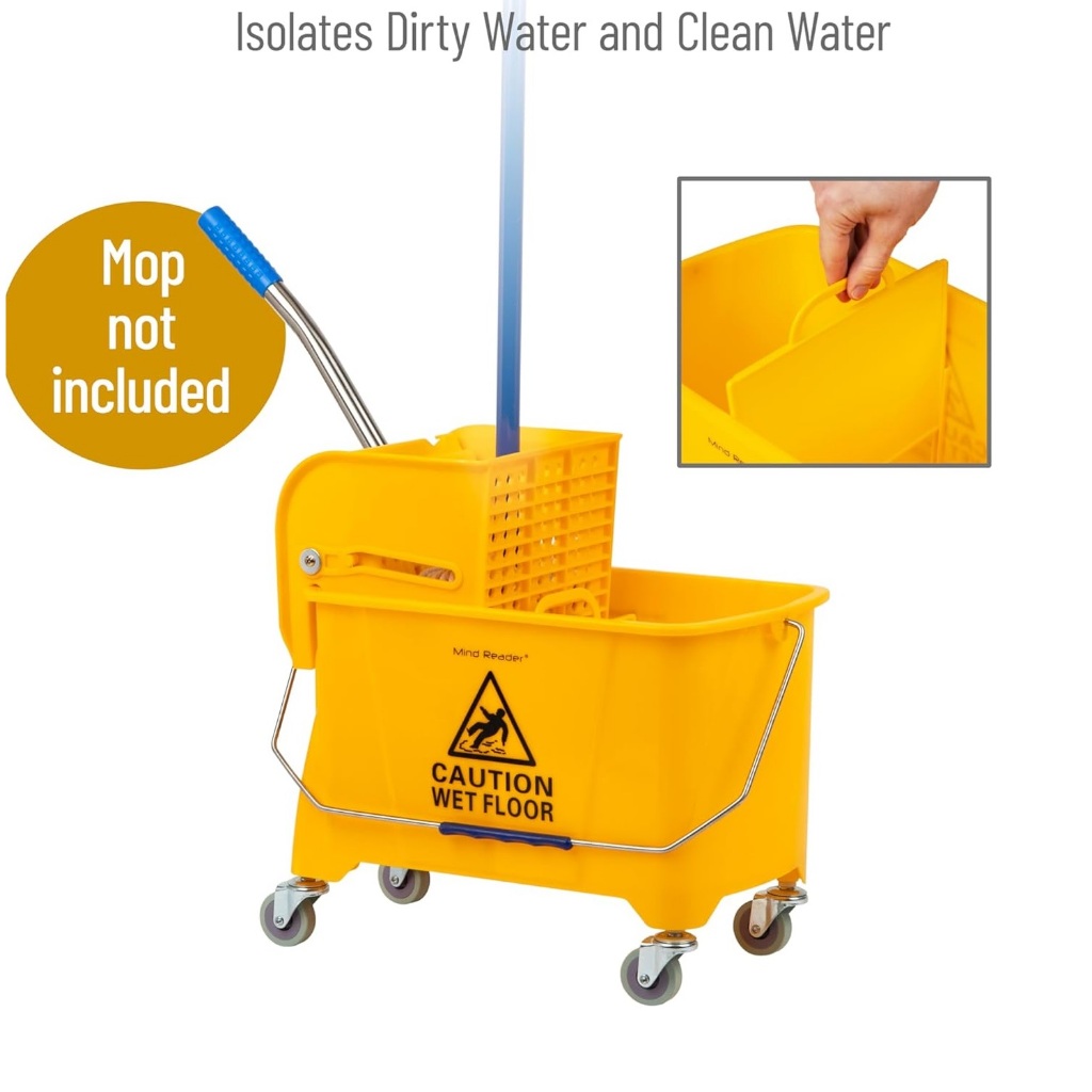 20L mop cart wringer mop pail with wheel mop bucket baldi | Shopee Malaysia