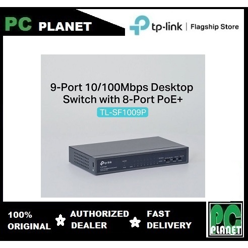TP-LINK TL-SF1009P 9-Port With 8-Port PoE+ 10/100Mbps Desktop Switch | Shopee Malaysia