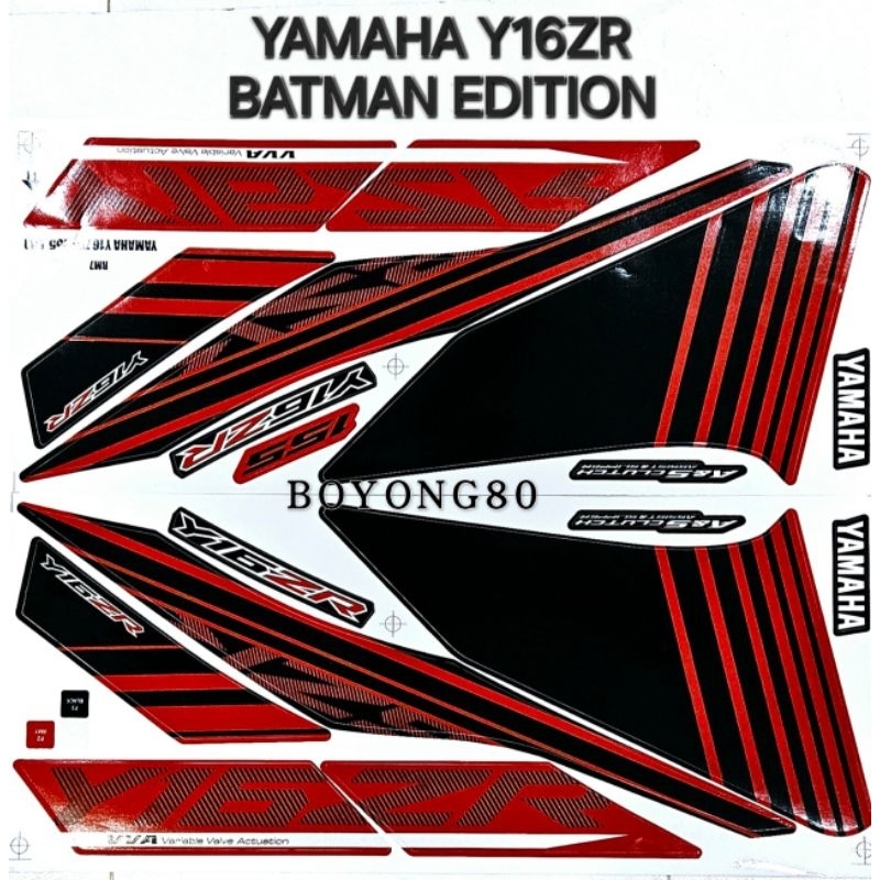YAMAHA Y16 Y16ZR ( 4 ) BODY STICKER BATMAN EDITION CUSTOM DESIGN ...