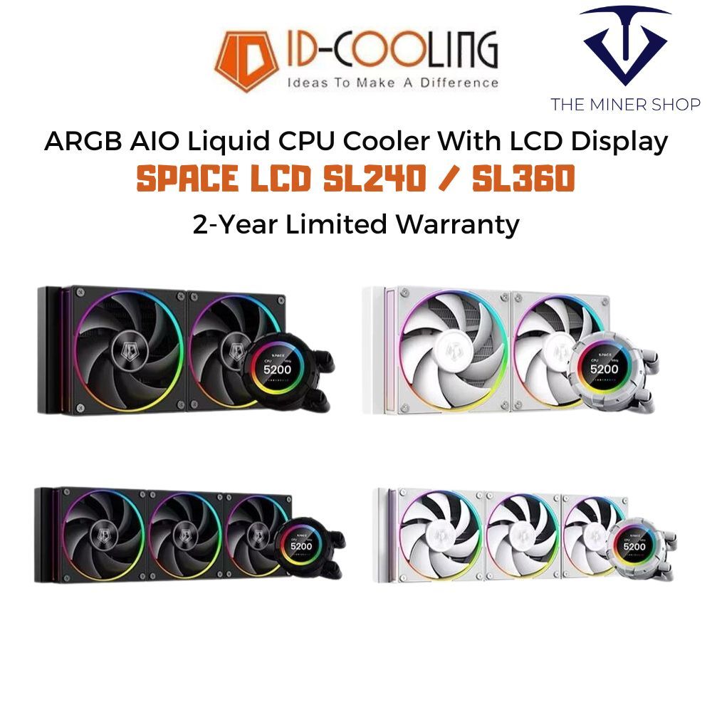 ID-COOLING SPACE SL240 / SL360 WITH LCD AIO WATERCOOLING - (BLACK ...
