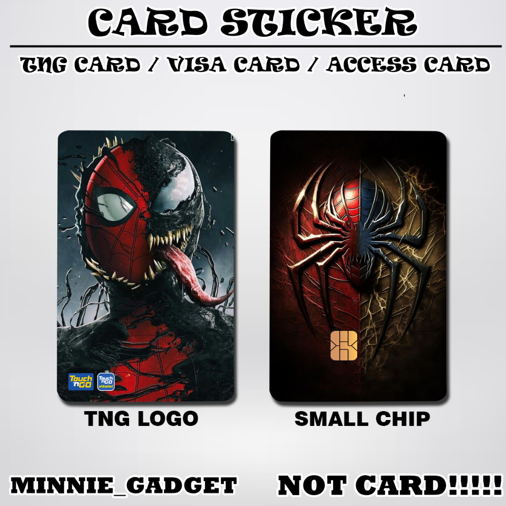 [ SPIDERMAN X VENOM ] Touch n Go Card Sticker Cover TNG / MASTER / VISA ...
