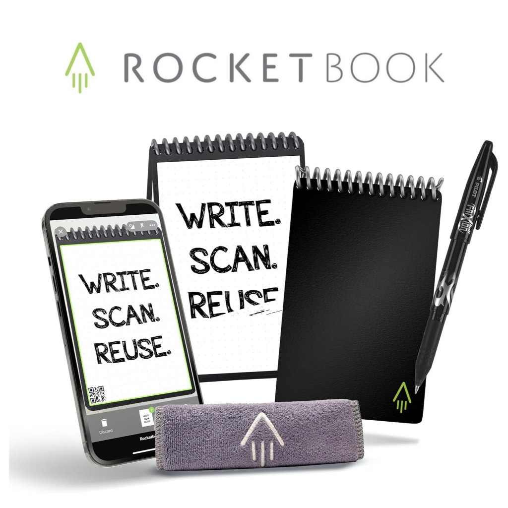 Rocketbook Mini - Smart Reusable Notebook - Eco-Friendly Notebook with 1 Pilot Frixion Pen & 1 ...