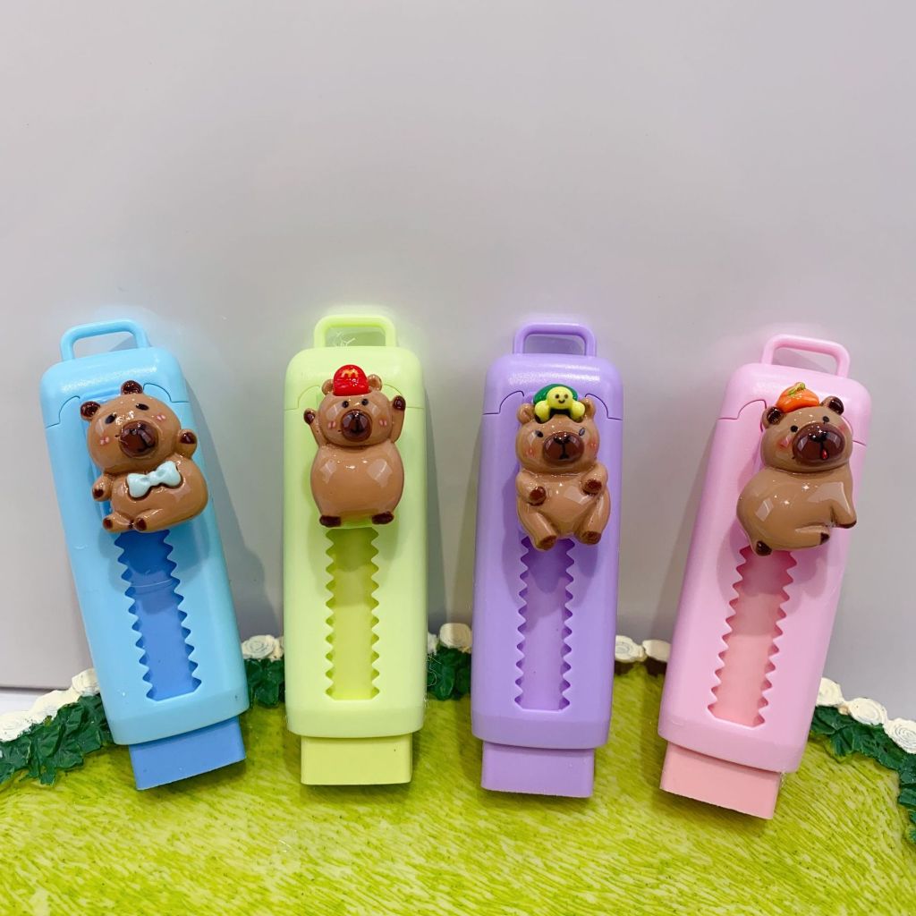 Cute Capybara Eraser Pen/ Stationery Pemadam Soft School Supplies Clean ...