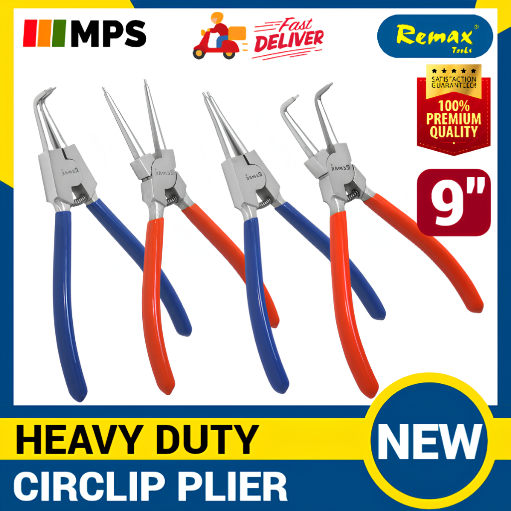 Remax 9" Circlip Plier Straight Internal External Bend Internal Bend ...
