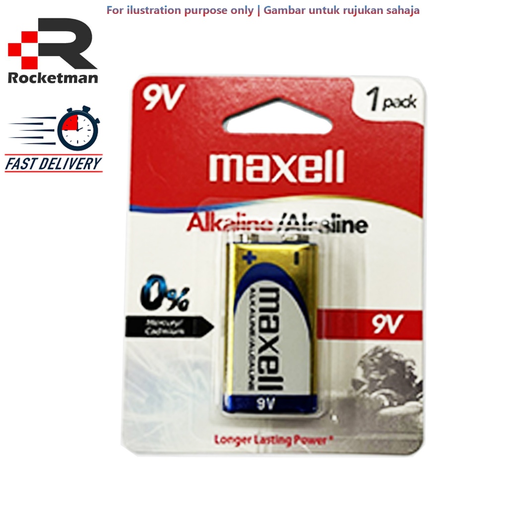 MAXELL 9V ALKALINE BATTERY FOR SMART TAG (1PC) LONGER LASTING POWER ...