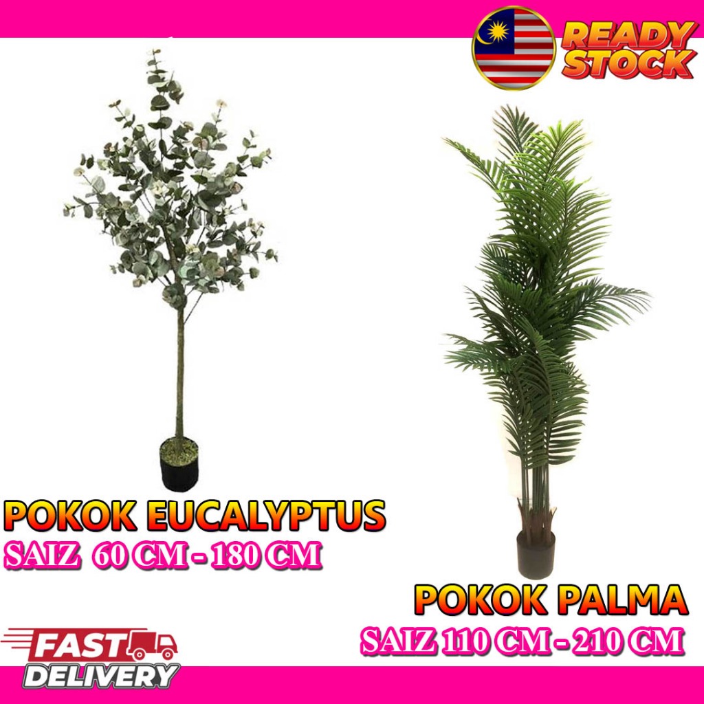 Pokok Hiasan Eucalyptus Palm tree Artificial Plant Pokok Palma Pokok ...