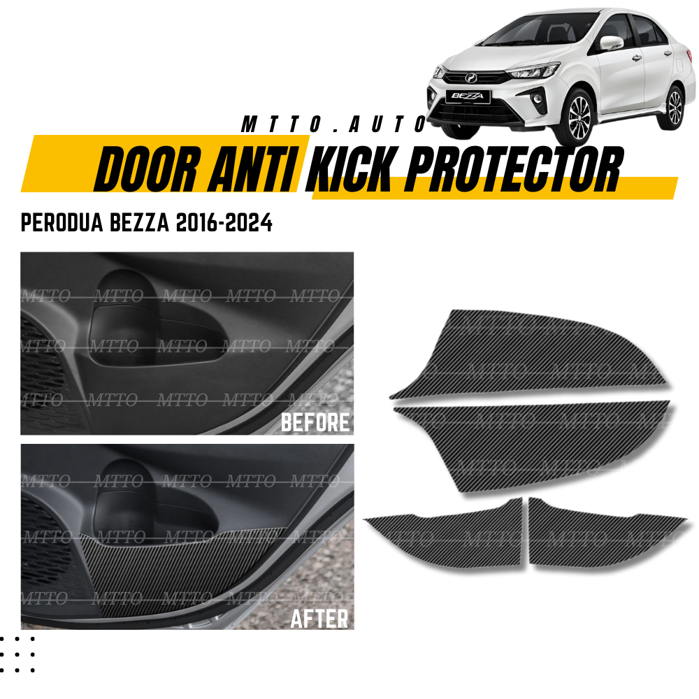 MTTO Perodua Bezza 2016-2024 Interior Door Anti Trim Kick Pad Protector ...
