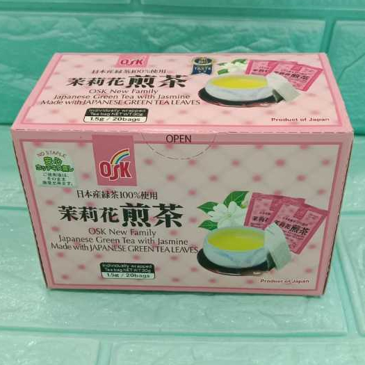 OSK Japanese green tea with jasmine made with Japanese green tea leaves 1.5g X 20 bags | Shopee ...