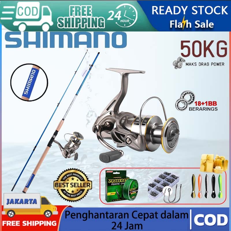 Fishing Rod Set Casting Set Reel Spinning Mesin Casting Pancing Set Set ...