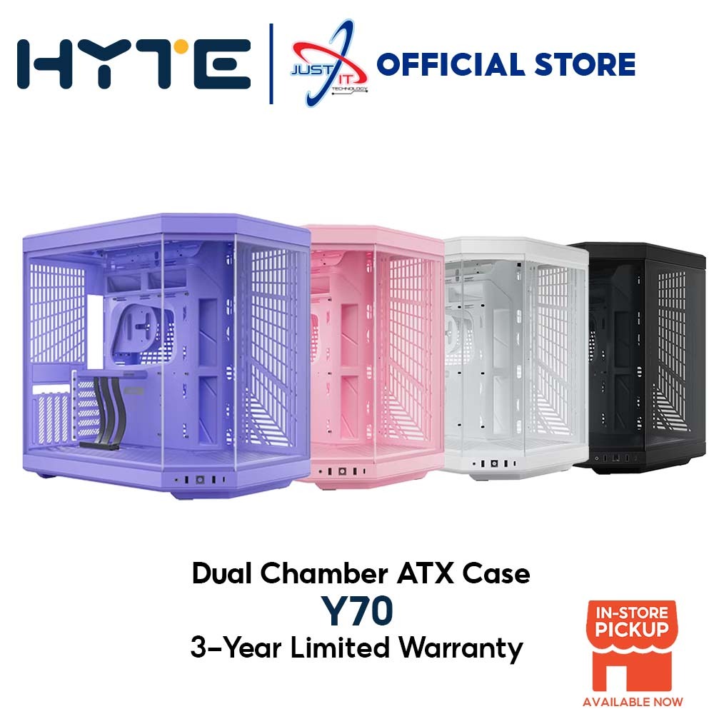 HYTE Y70 Dual Chamber ATX PC Case - Blac k/ Snow White / Taro Milk ...