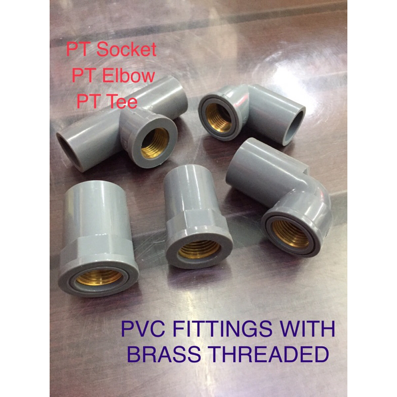 [Brass Threaded] PVC PT Socket / PT Elbow / PT Tee | Shopee Malaysia