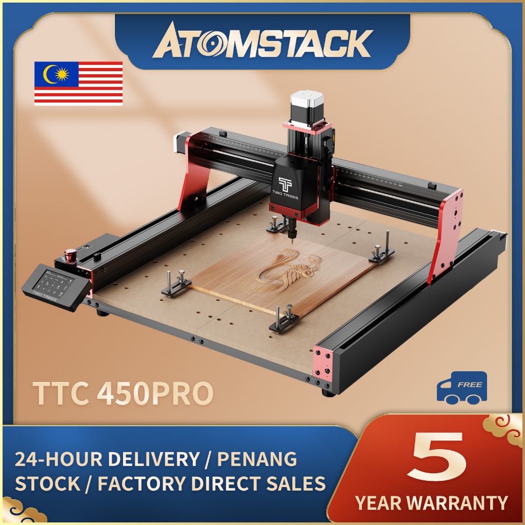 TwoTrees TTC450Pro Router Milling Cutting Laser Engraver 500W Spindle Motor Kit Laser Engraving ...