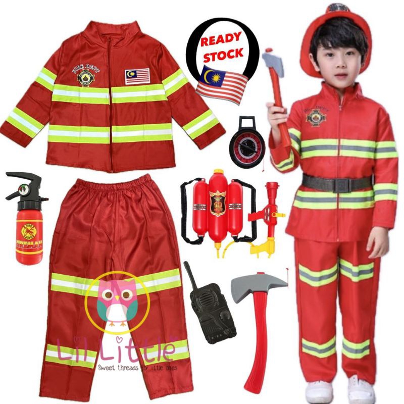Lil Little Bomba Costume Kids Fireman Malaysia Kostum Budak Fire ...