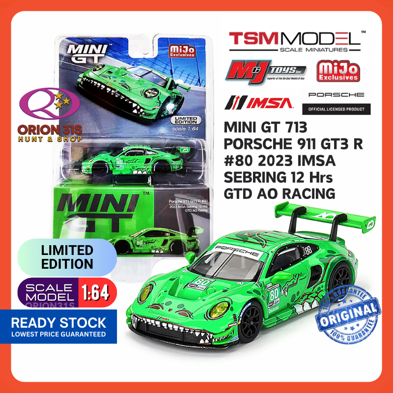 Mini GT 713 Porsche 911 GT3 R #80 2023 IMSA Sebring 12 Hrs GTD AO ...