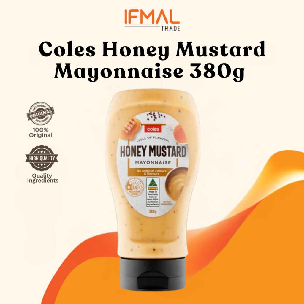 Coles Honey Mustard Mayonnaise 380g - Mayonis Sauce | Halal | Dipping ...
