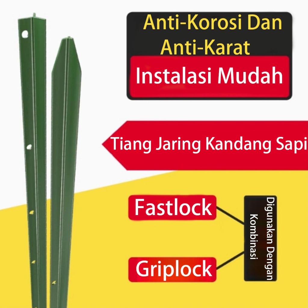 Besi Tiang Pagar 10pcs Pagar Cyclone Column Triangular Pointed Solid ...