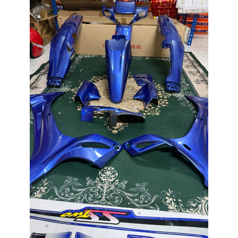 COVERSET YAMAHA SS2 SS 2 Y110 II BLUE DPBMC RED CHILLI SIAP STRIPE ...