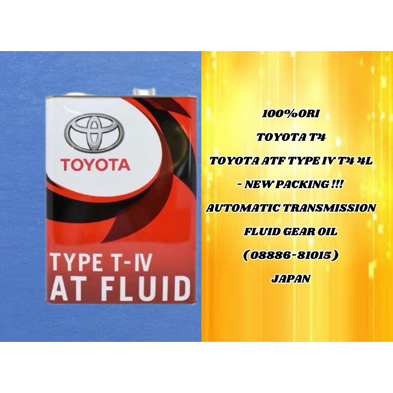100%ORI - TOYOTA T4 / TOYOTA ATF TYPE IV T4 4L - NEW PACKING ...