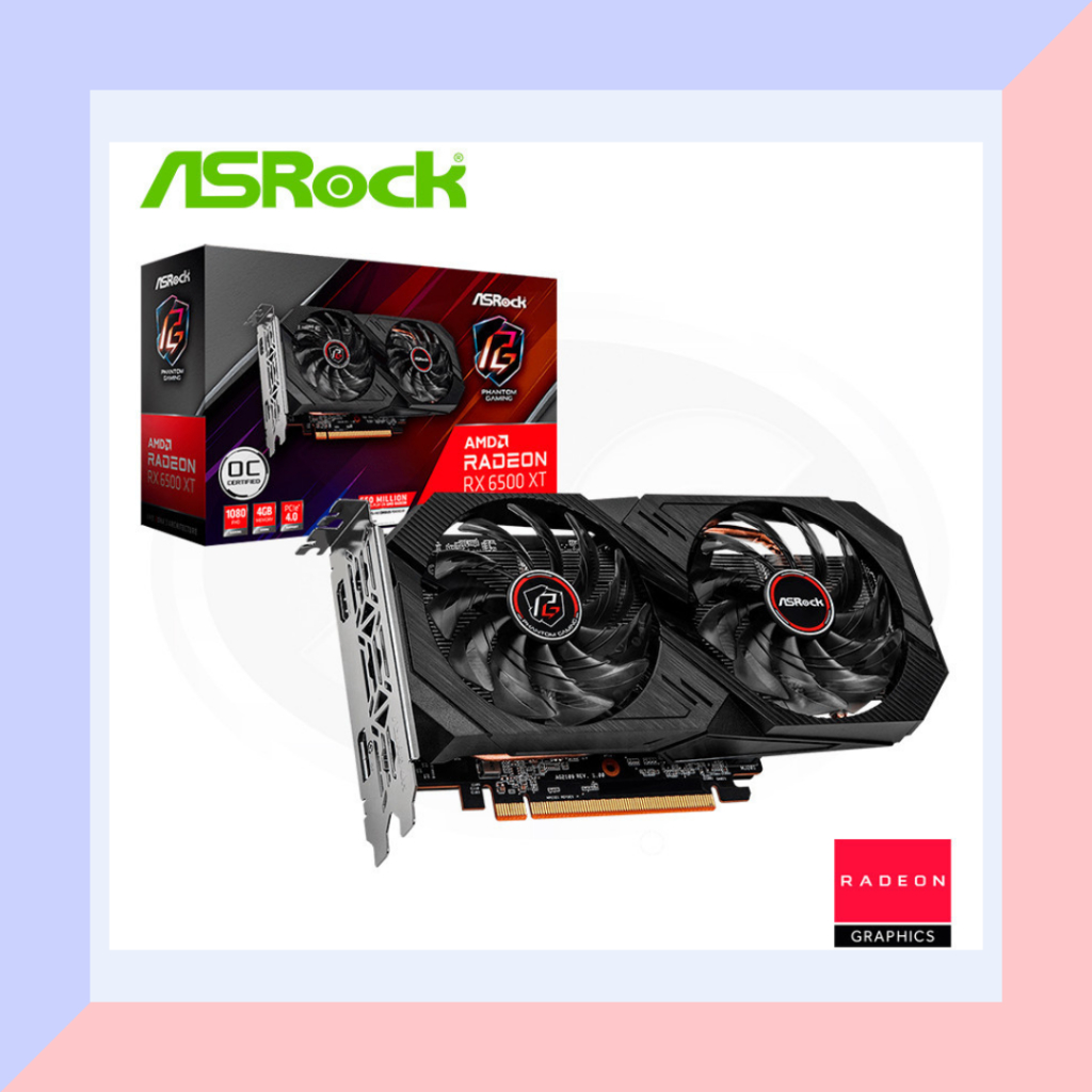 Asrock RX6500XT PGD OC 4 GB DDR6 VGA Card ADM Radeon RX 6500 XT Phantom ...