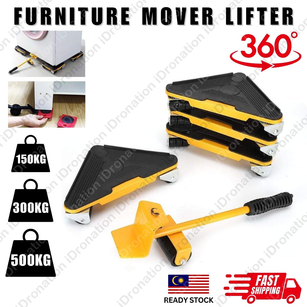 4PC Furniture Mover Lifter Cabinet Transport Tool Rolling Heavy Duty ...