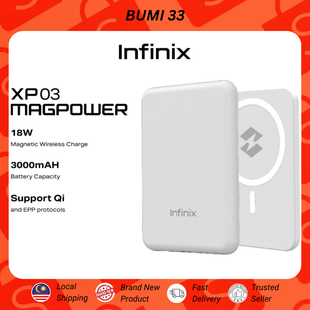 Infinix XP03 18W Fast Charge 3000mAh Wireless Magnetic Power Bank ...