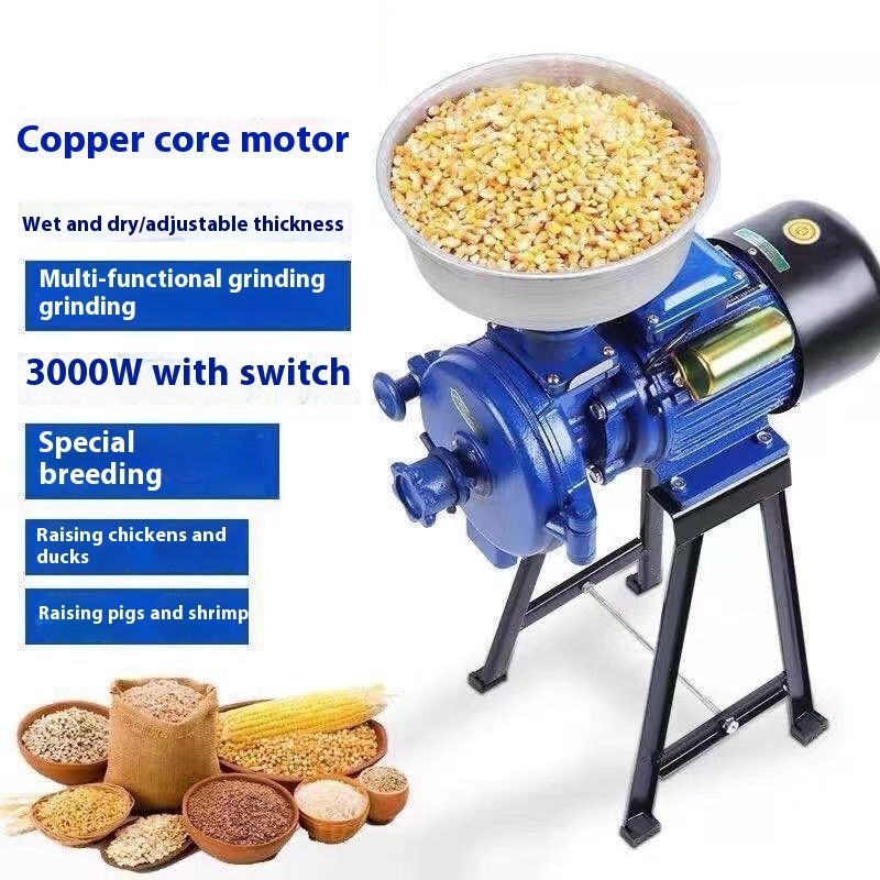 3000W 220V Corn Grinder 150 Flour Mill Grinding Machine Wet and Dry ...