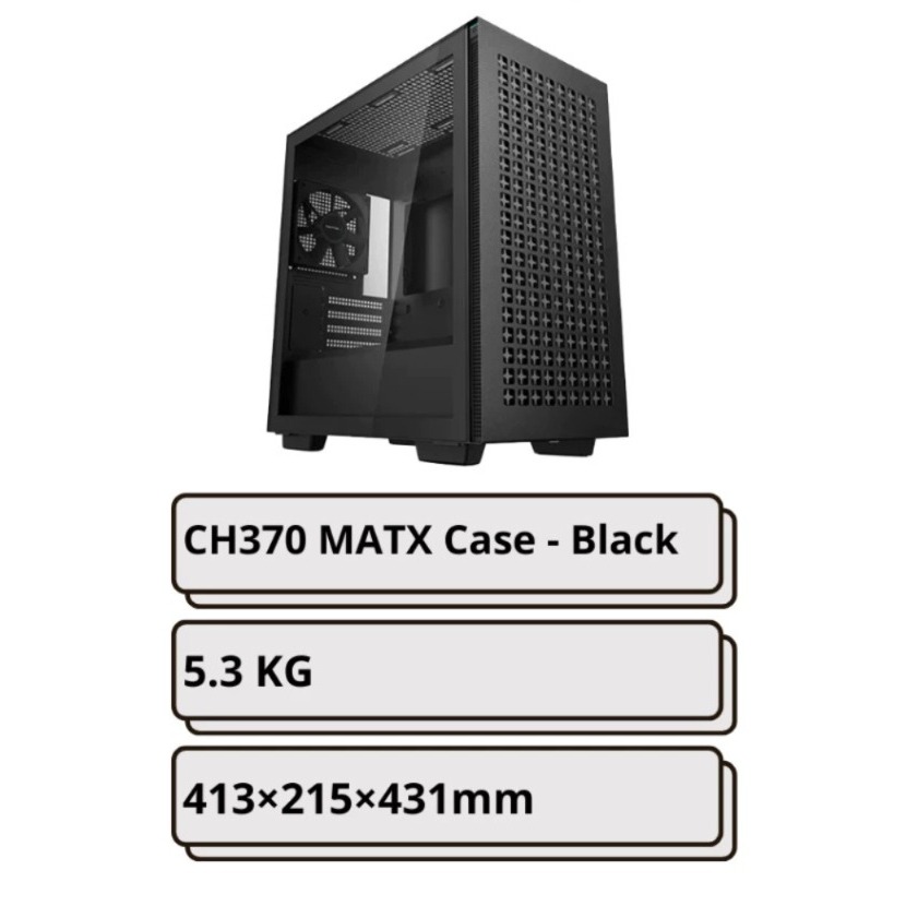 DEEPCOOL CH370 Black MATX Case PC Desktop Casing | Shopee Malaysia