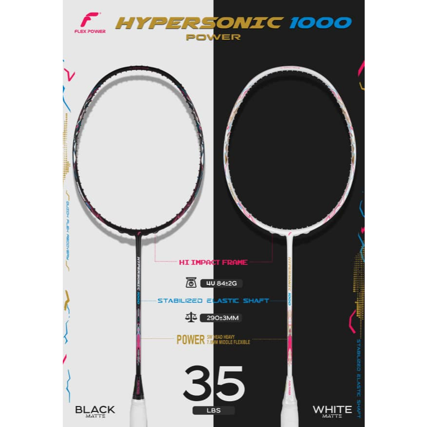 FLEX POWER Badminton Racket HYPERSONIC 1000 (100% ORIGINAL) | Shopee ...