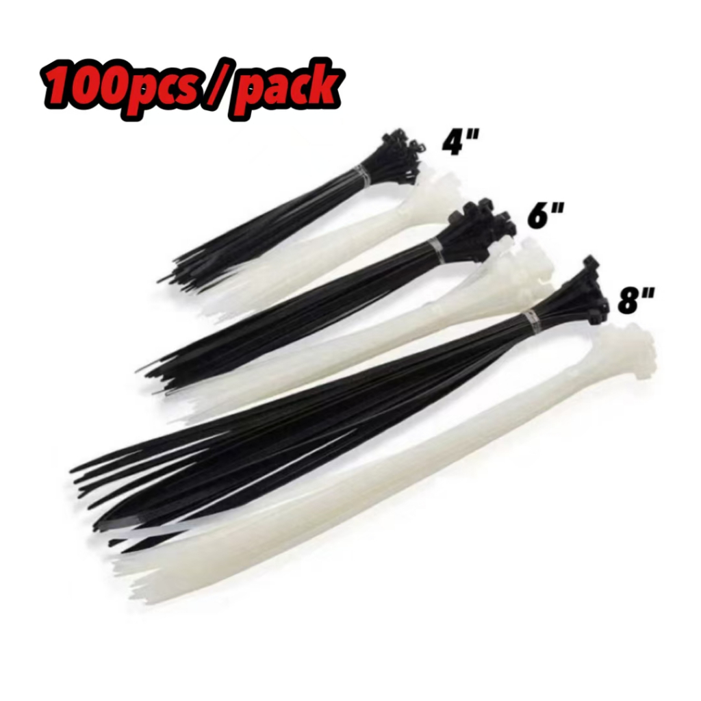 (100PCS) Cable Ties Nylon 4" 6" 8" Inch Self Locking Cable Tie White ...