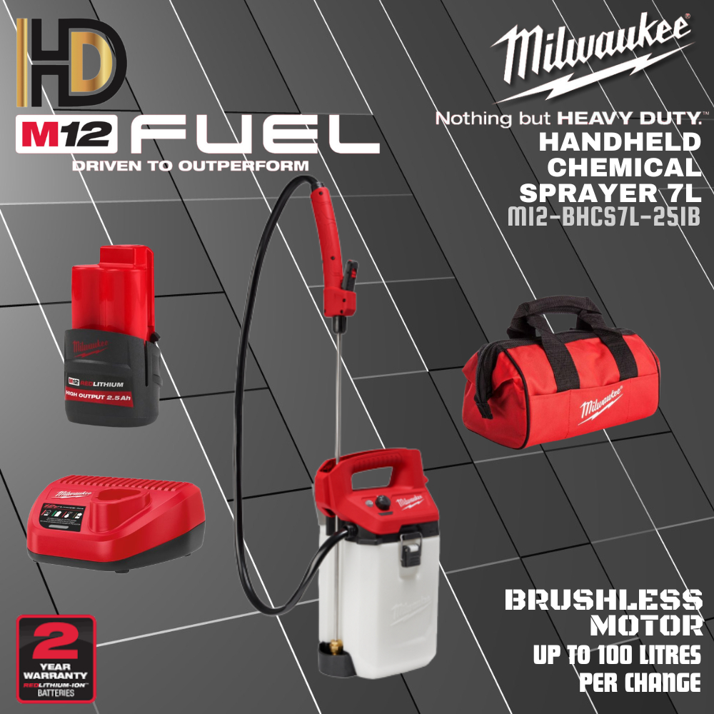 Milwaukee M12 BHCS7L Cordless Handheld Chemical Sprayer / Milwaukee ...