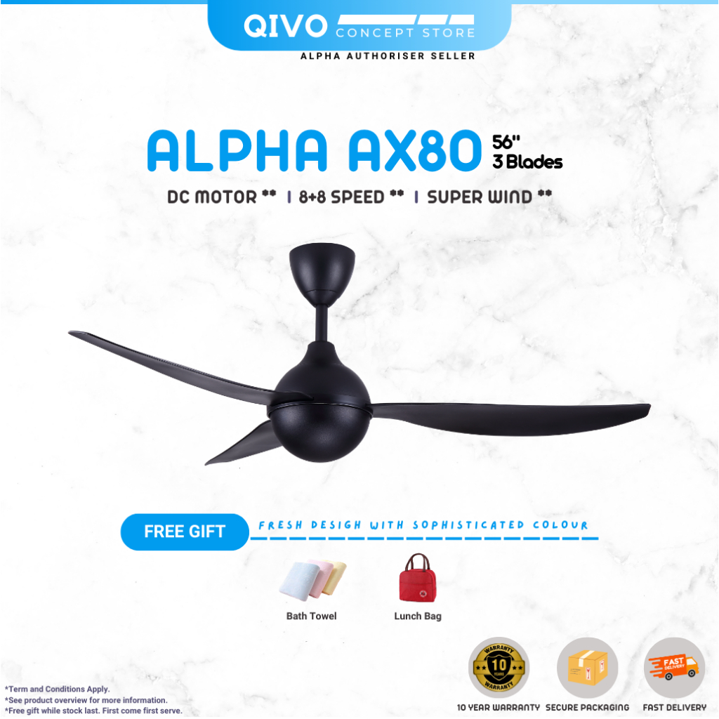 Alpha AX80 3B 56" AC Motor 8+8 Speed Remote Control | Shopee Malaysia