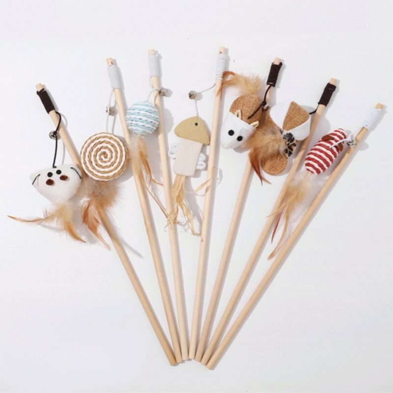 [现货Ready Stork]Pet toy wooden cat stick 宠物玩具木杆逗猫棒 | Shopee Malaysia