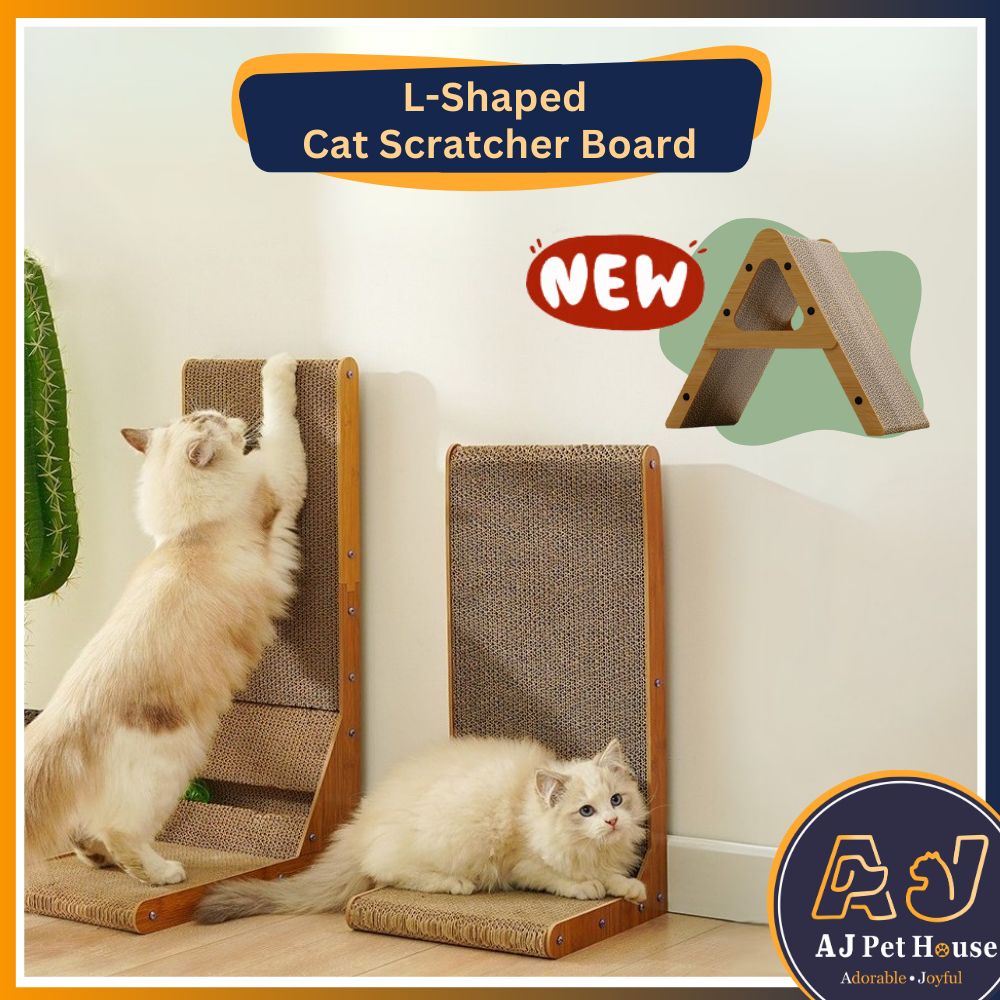 AJPET Reusable Large L-Shape Cat Scratcher Cat Scratching Scratch Board ...