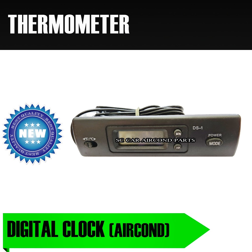 DIGITAL THERMOMETER CLOCK (CAR AIRCOND) TERMOMETER SUHU DEGREE | Shopee ...
