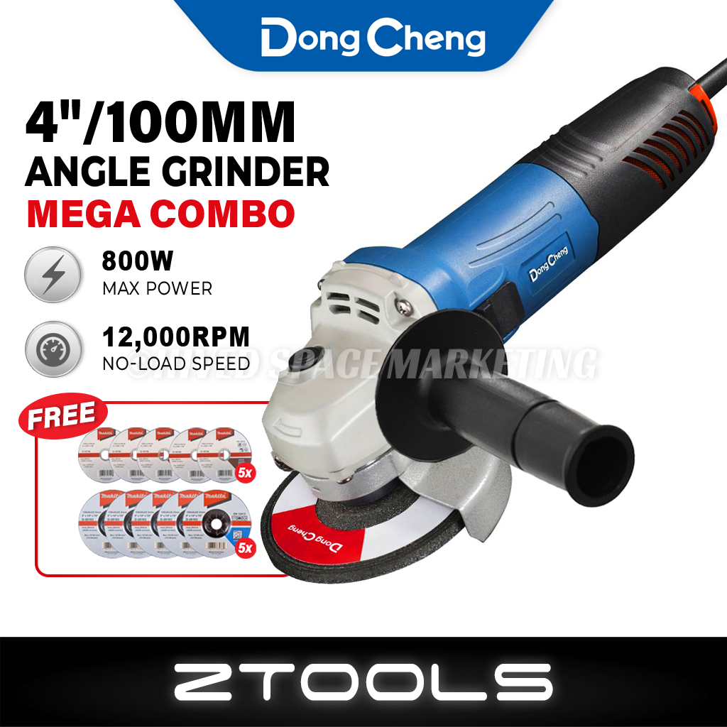 Original DongCheng 4" Angle Grinder Mesin Canai Potong Besi Grander ...