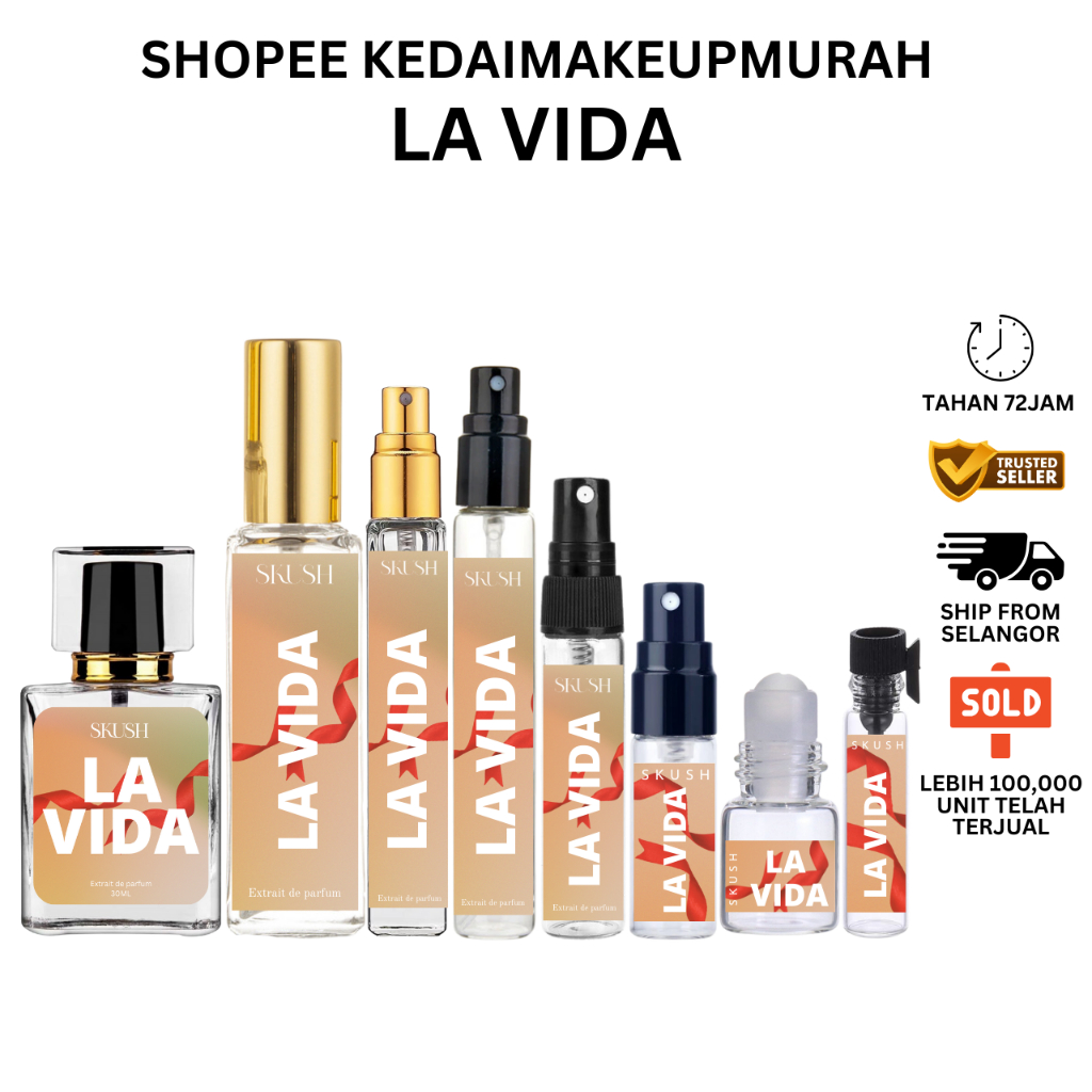 SKUSH LA VIDA High Quality Body Perfume Travel Lelaki Perempuan Wangian ...