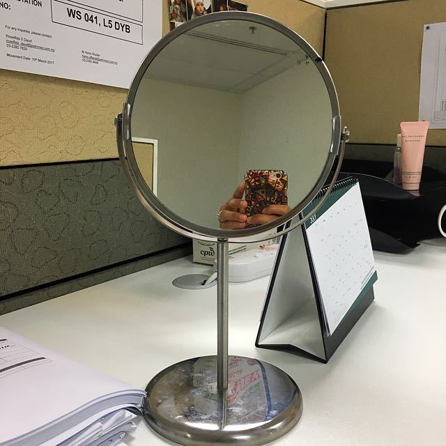 DESK MIRROR MAKE UP MIRROR STAINLESS STEEL FRAME BATHROOM MIRROR MAKE ...