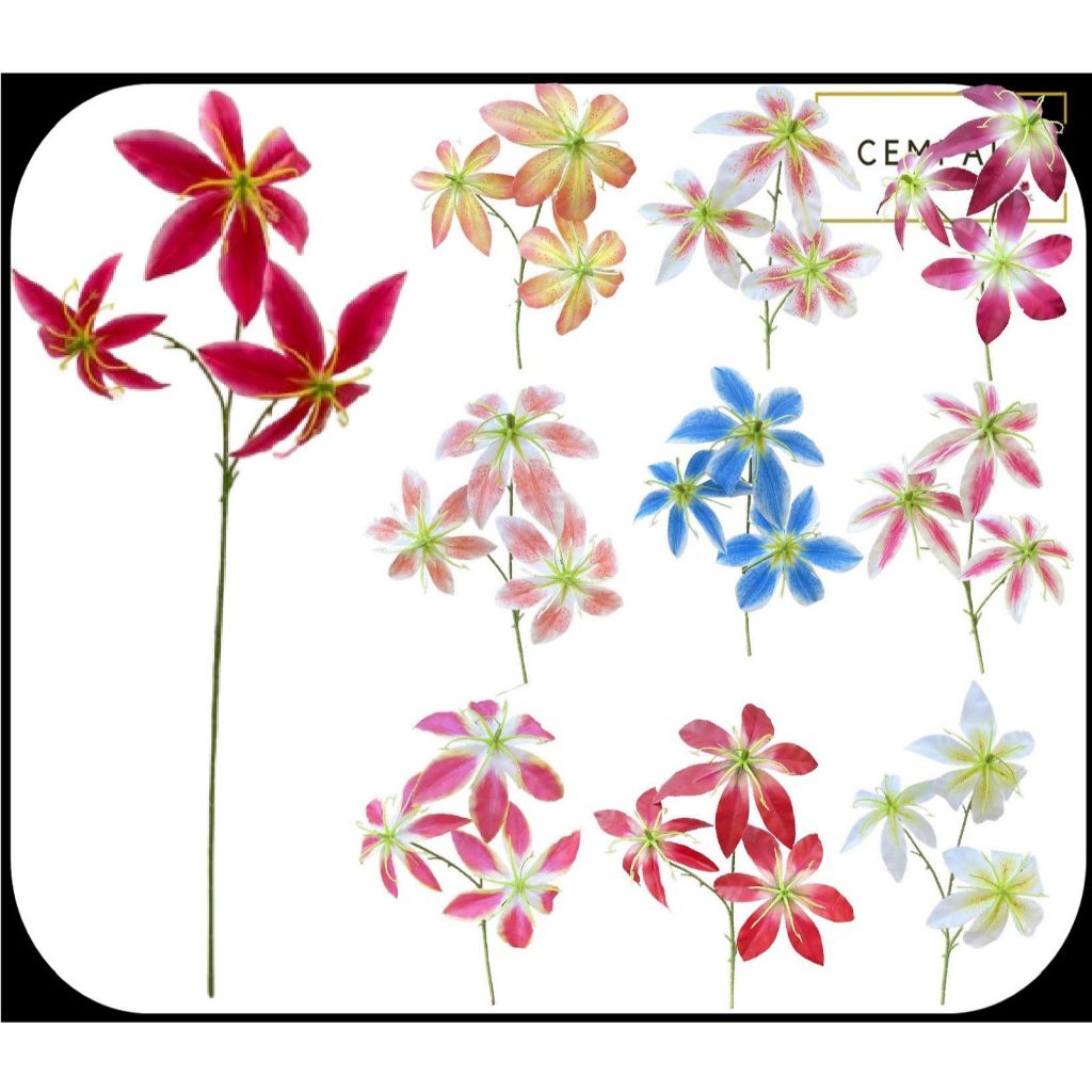 3H 3D Flame Lily Flower & Lean Lily For Wedding Home Decorations ...