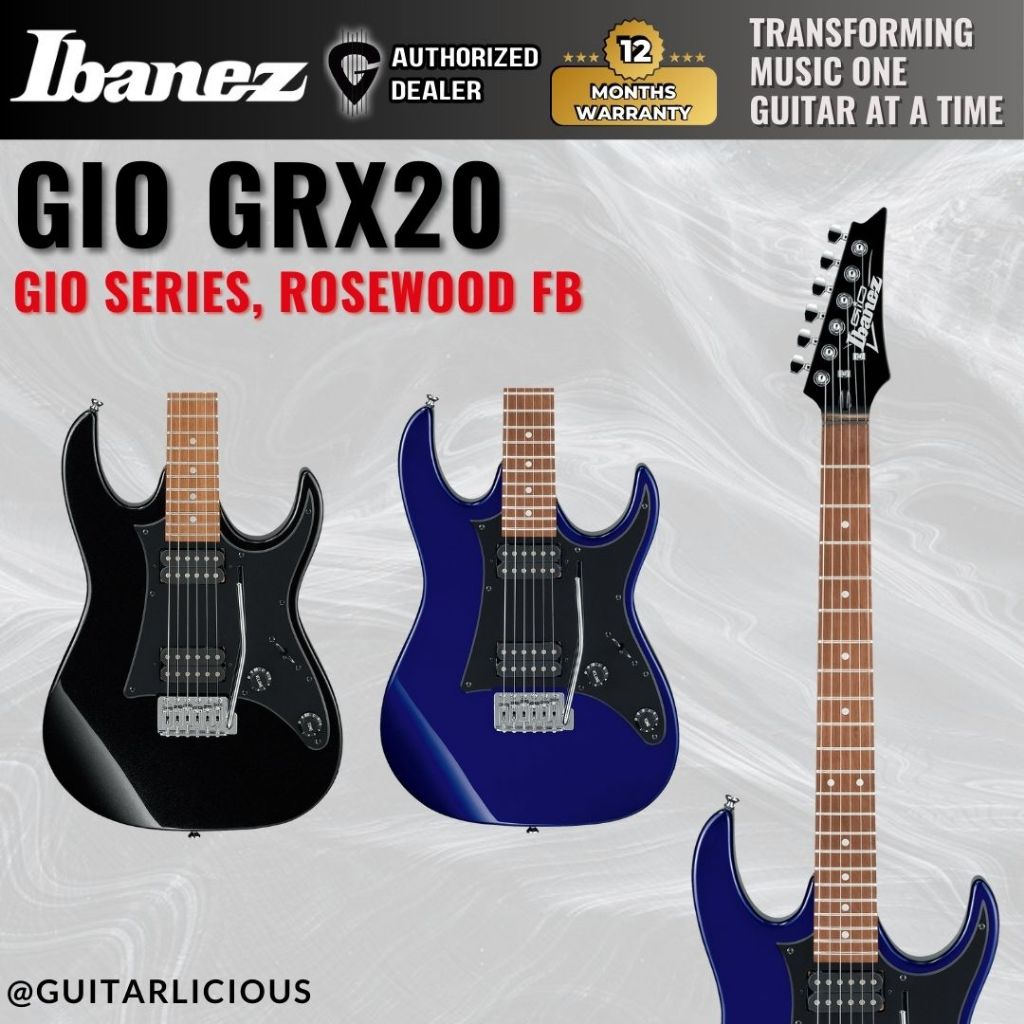 Ibanez GIO GRX20 (HH) Double Humbucker Electric Guitar - Black Night ...