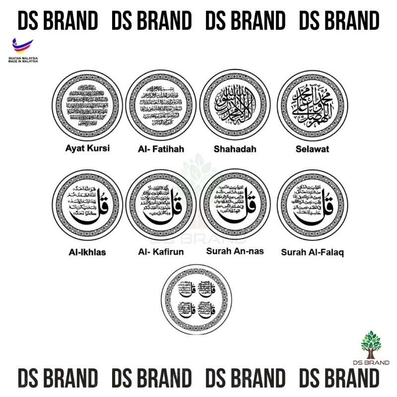 Acrylic Frame Ayat Al Quran Hiasan Bulat Acrylic Mirror Dinding Ruang ...