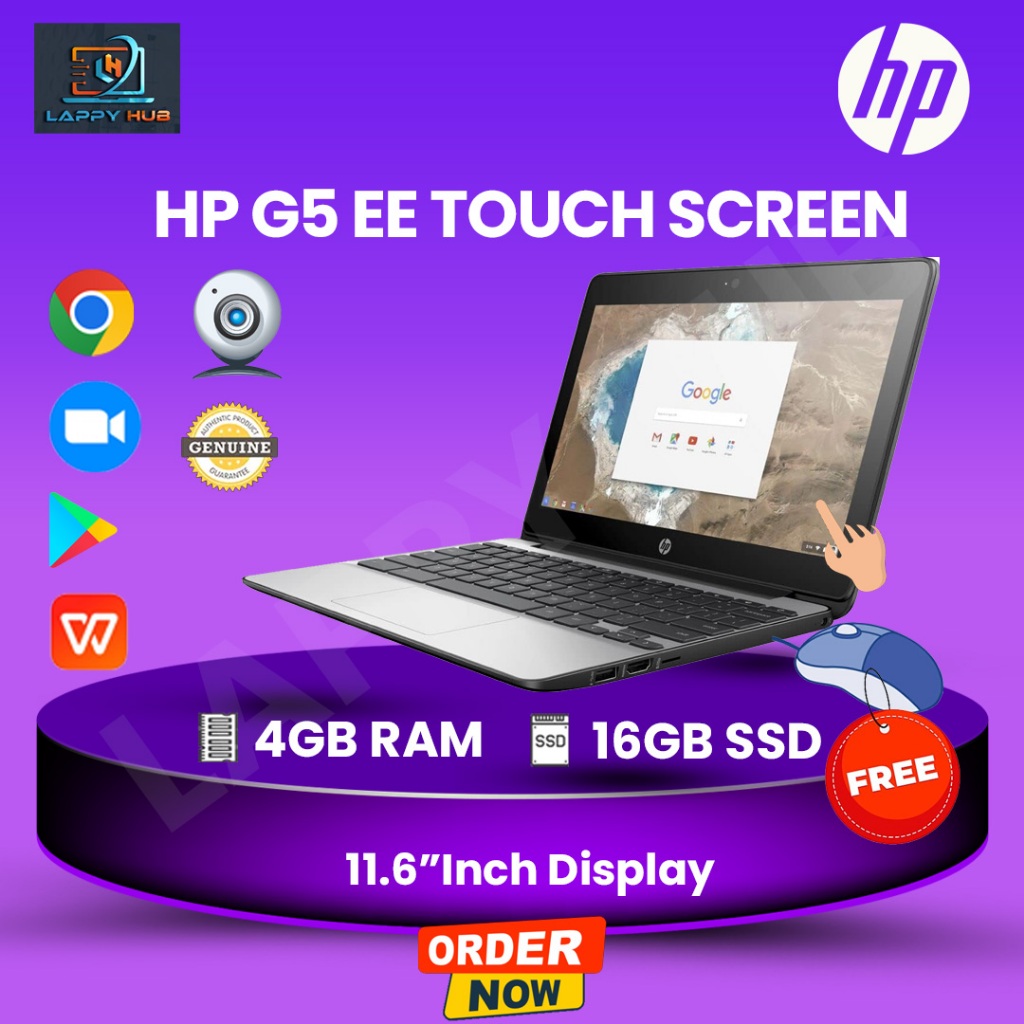 (Touch Screen) HP Chromebook 11 G5 || Intel Celeron N3060 || RAM 4GB ...