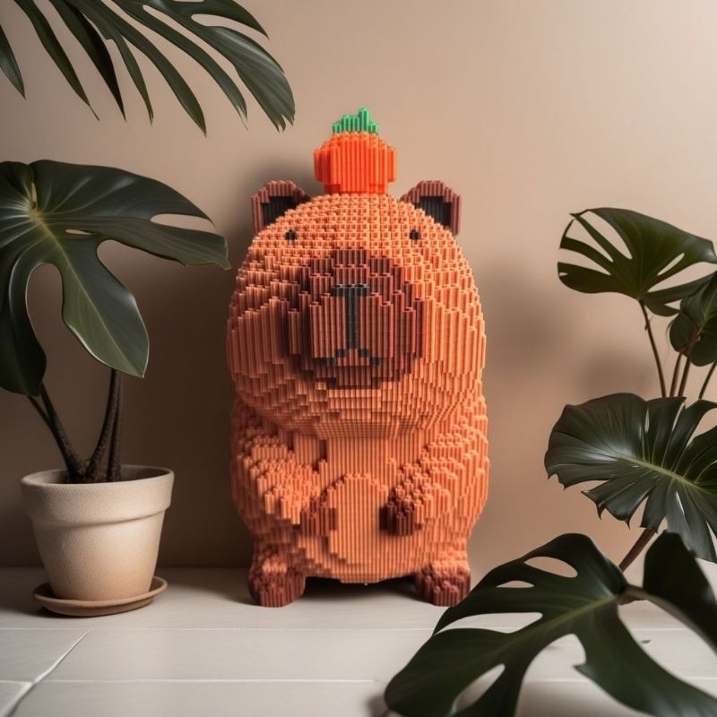 35cm Capybara卡皮巴拉 Building Blocks Toys Cute Decoration Puzzle Creative ...