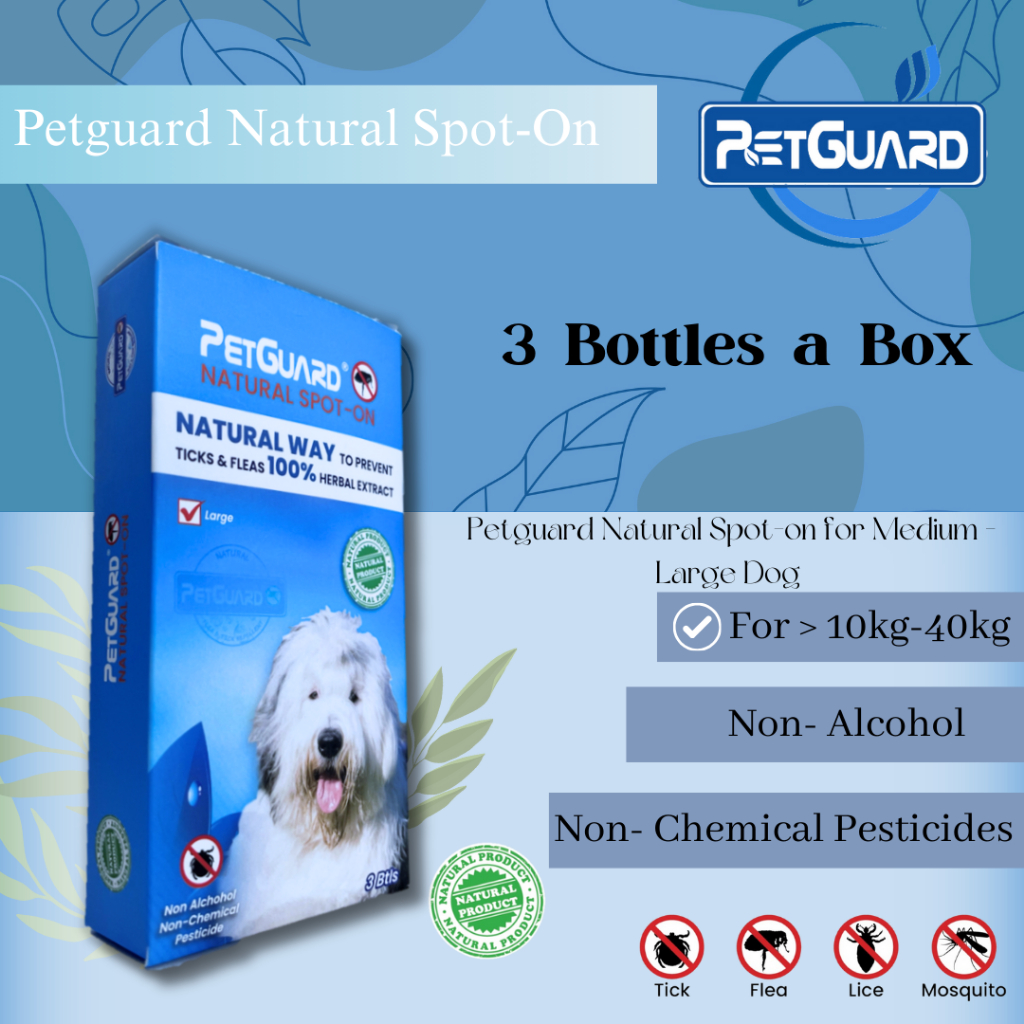 Petguard Natural Spot-On Medium/Large Dog 3 bottles a box | Shopee Malaysia