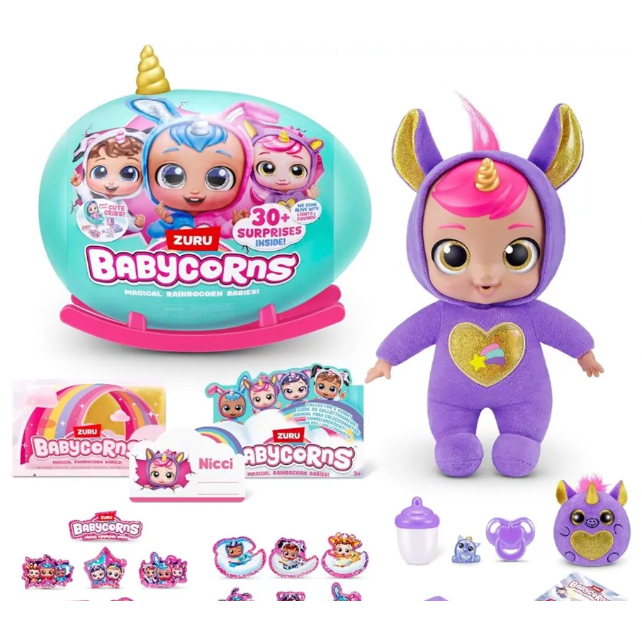 ZURU RAINBOCORNS BABYCORNS INTERACTIVE LIGHT & SOUND MAGICAL BABY DOLLS ...