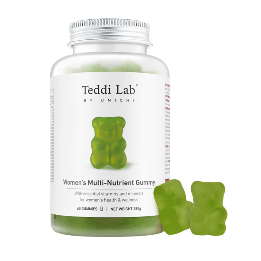 Unichi Teddi Lab Women's Multi-Nutrient Gummy Lime Flavor 60 Gummies ...